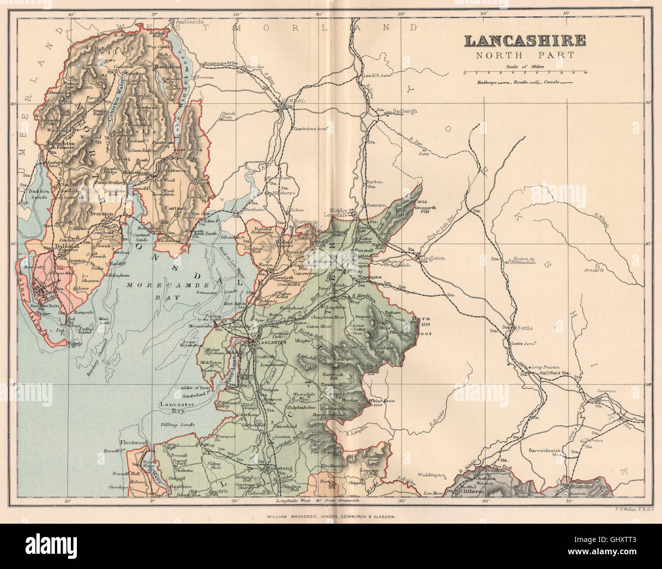 Lancashire map hi-res stock photography and images - Alamy
