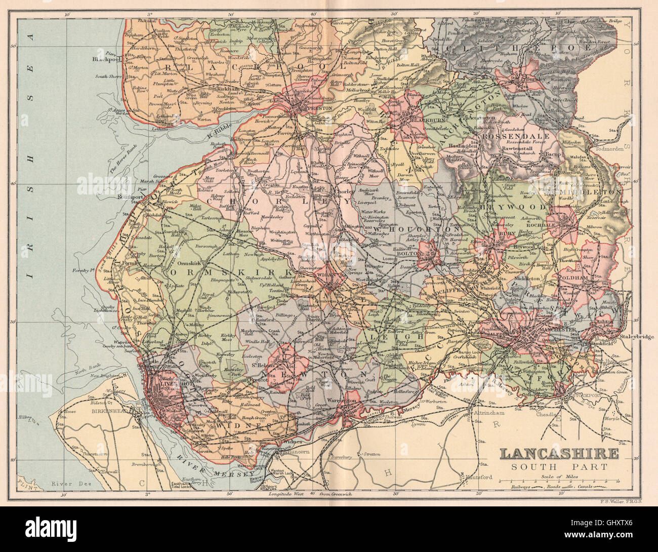 Lancashire map hi-res stock photography and images - Alamy
