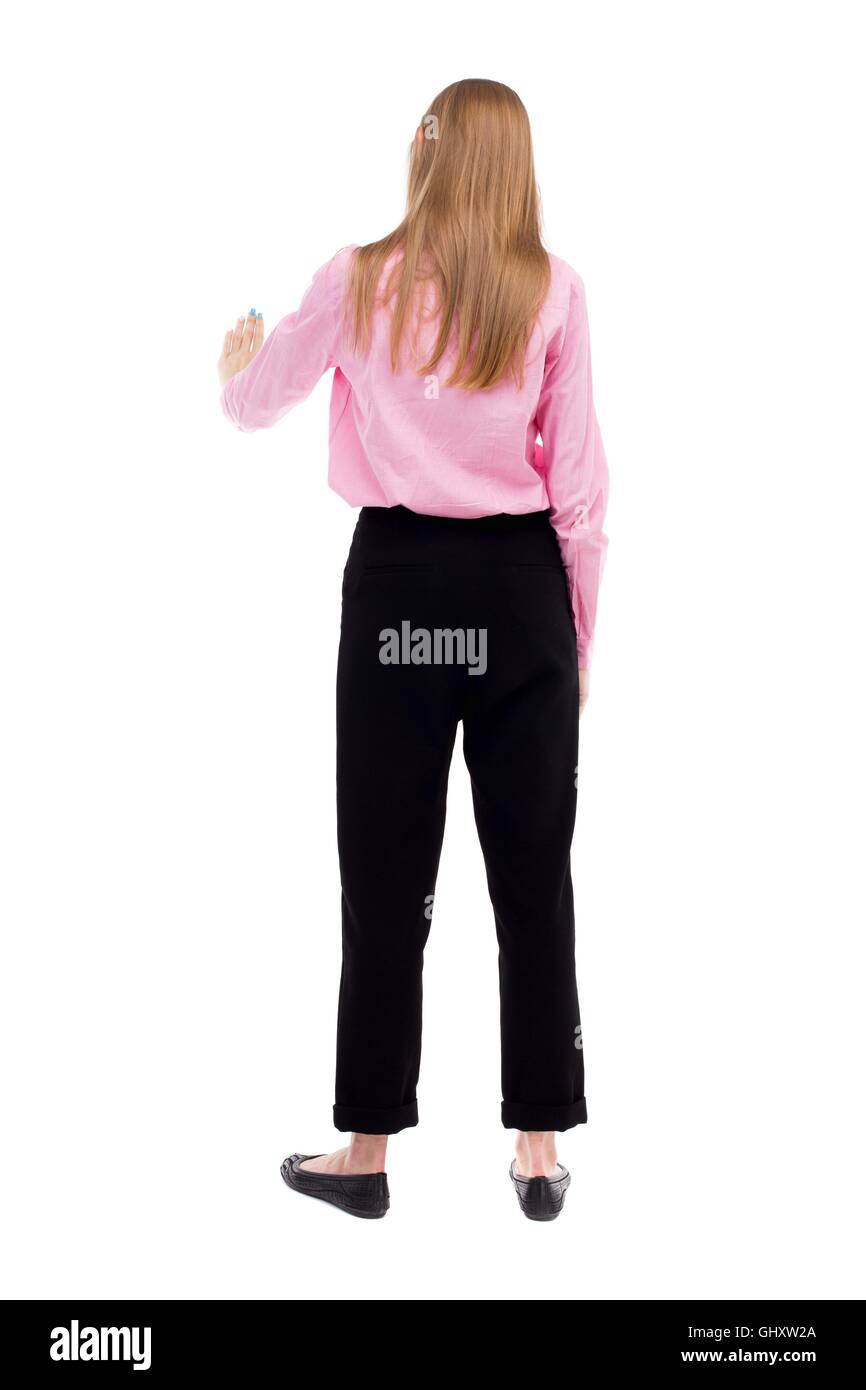 Woman standing looking down, rear view Cut Out Stock Images & Pictures ...