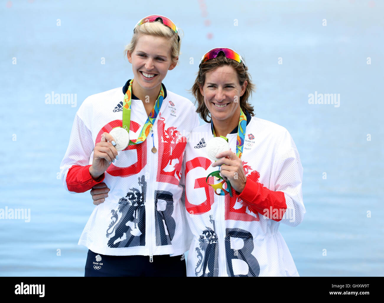 Great Britain's Katherine Grainger (right) and Victoria Thornley with ...