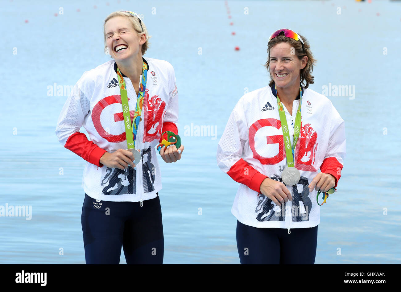 Great Britain's Katherine Grainger (right) and Victoria Thornley with ...