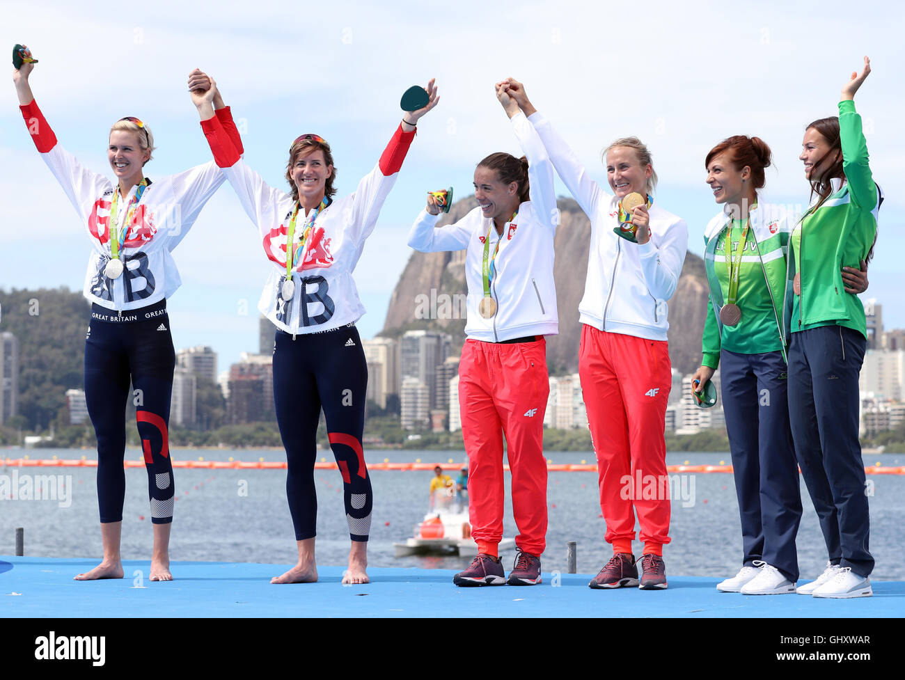 Great Britain's Katherine Grainger and Victoria Thornley with their ...