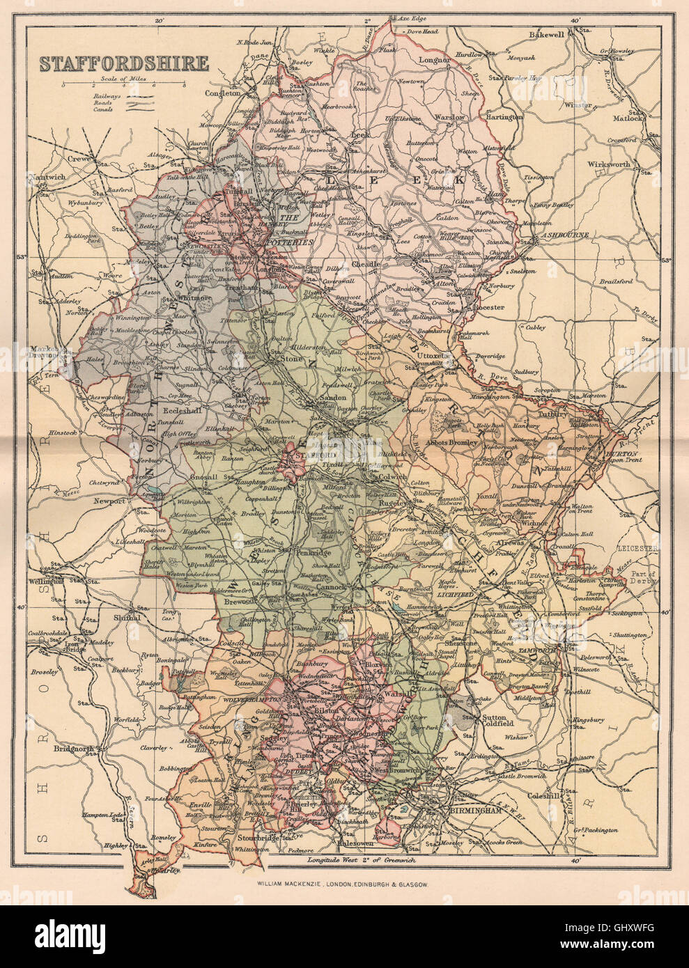 Staffordshire map 19th century hi-res stock photography and images - Alamy