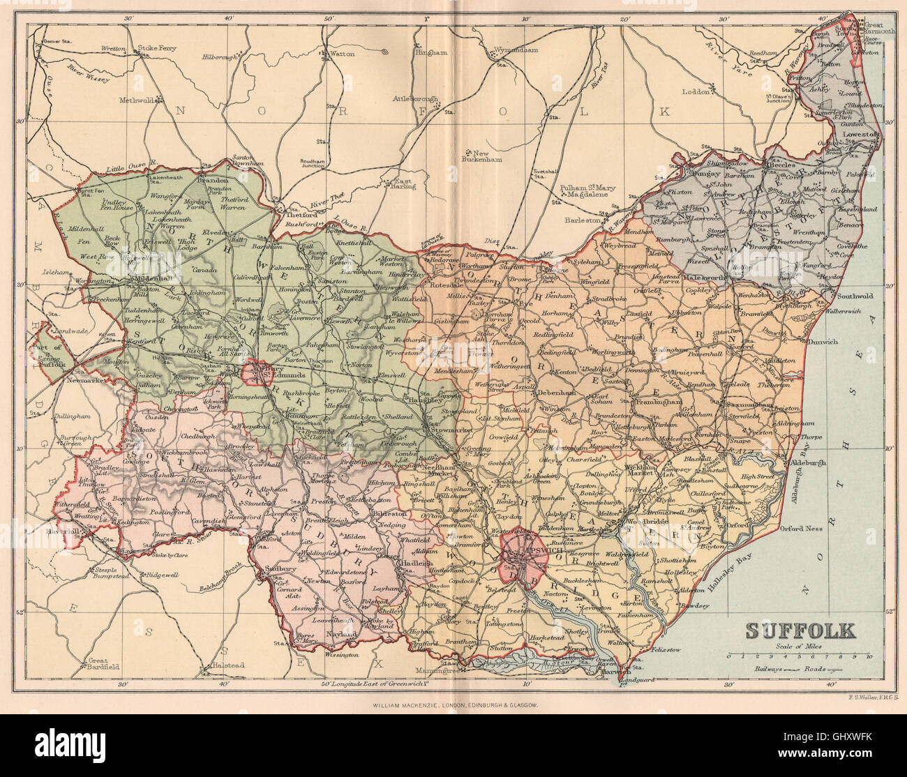 Suffolk map hi-res stock photography and images - Alamy