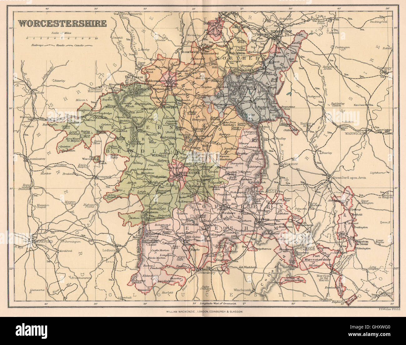 Worcestershire map hi-res stock photography and images - Alamy