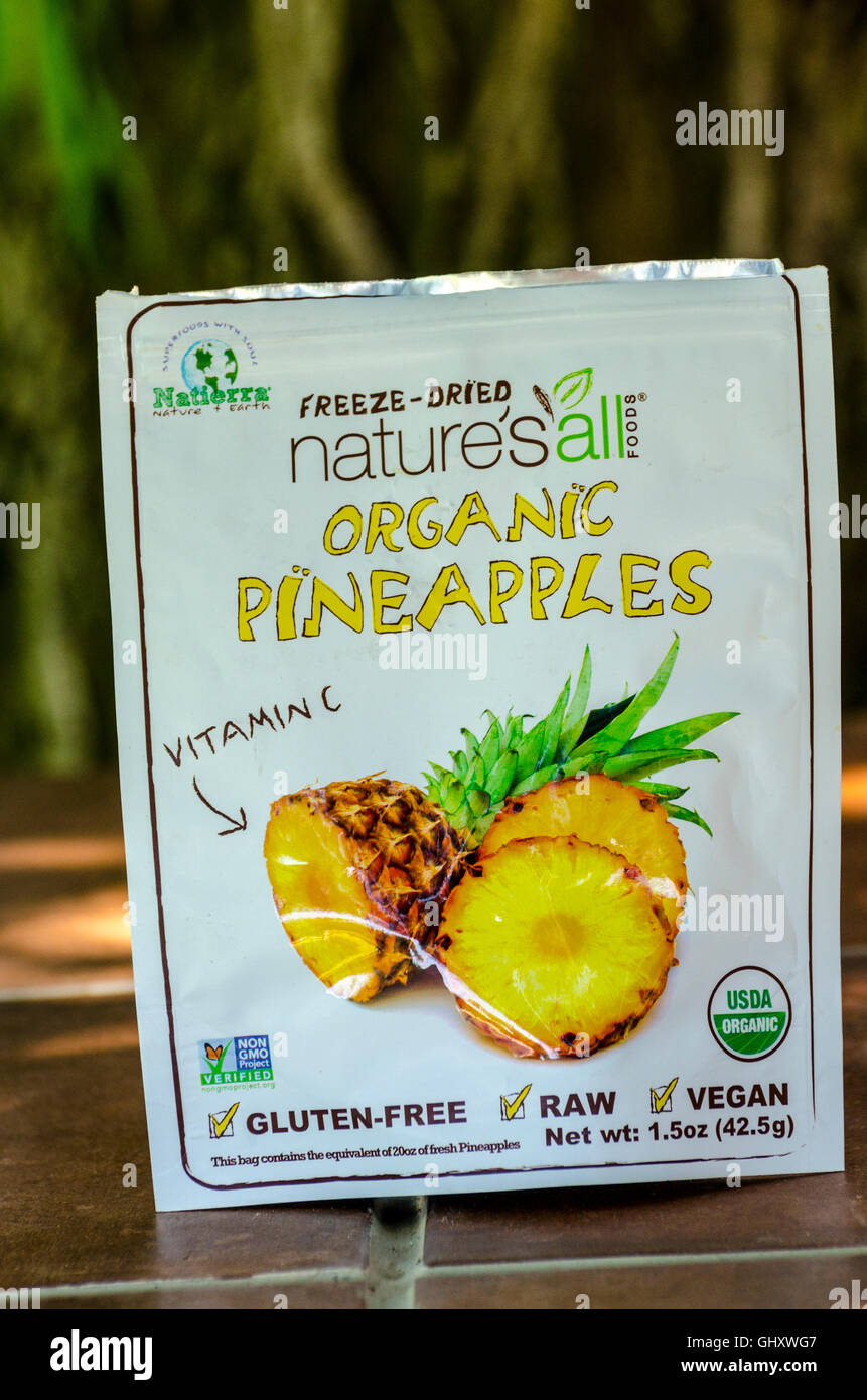 Natures All Freeze dried organic pinapple Stock Photo - Alamy