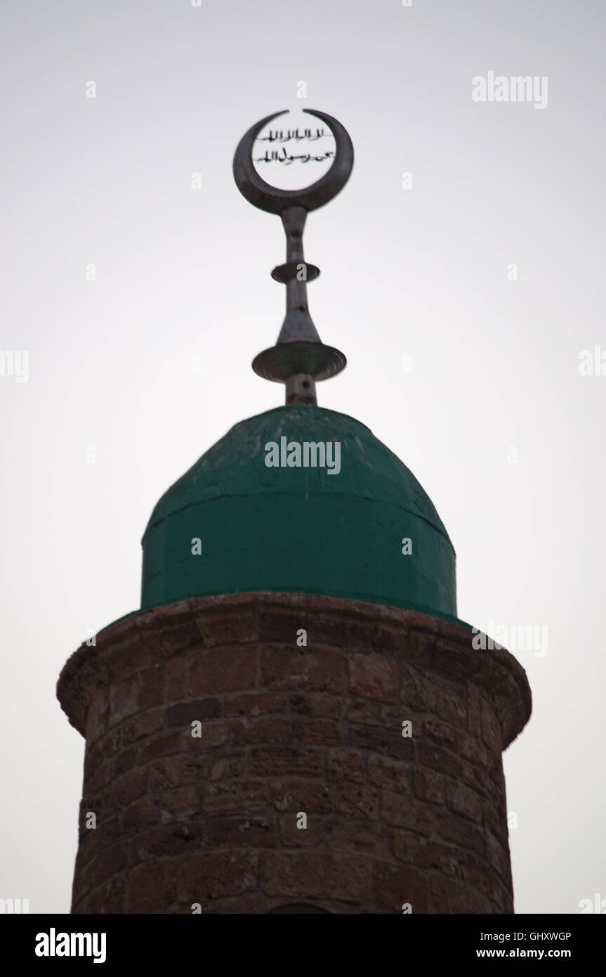 Jaffa, Israel, Middle East: the minaret of Al Bahr Mosque, meaning The ...