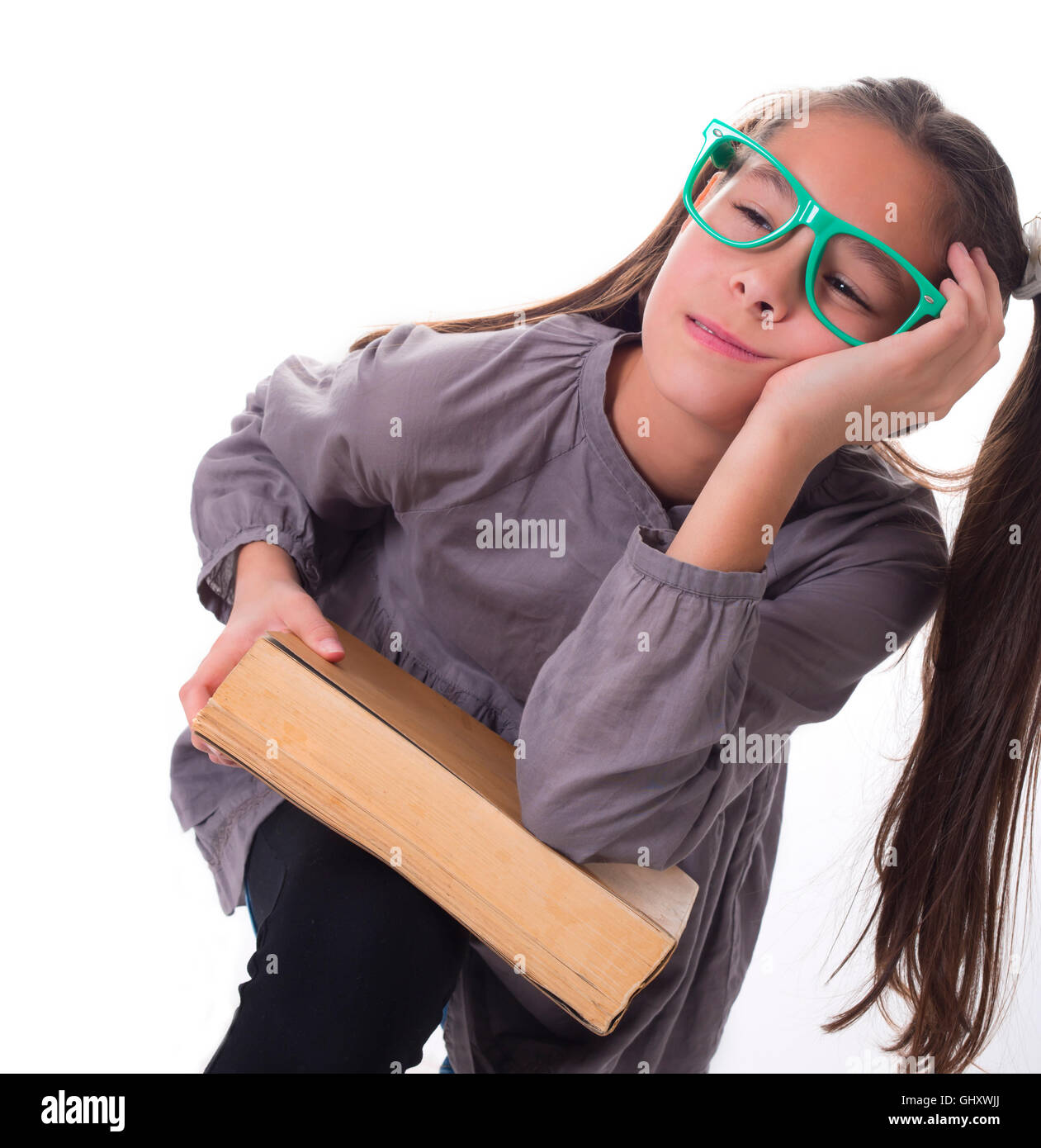 girl with a book Stock Photo - Alamy