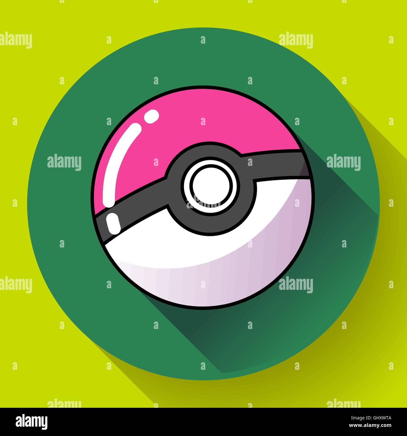 red round ball flat icon vector Stock Vector Image & Art - Alamy