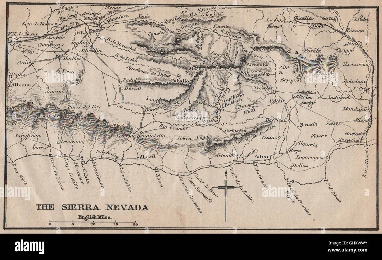 SIERRA NEVADA / COSTA DEL SOL. Antique tourist map. Spain Espana ...