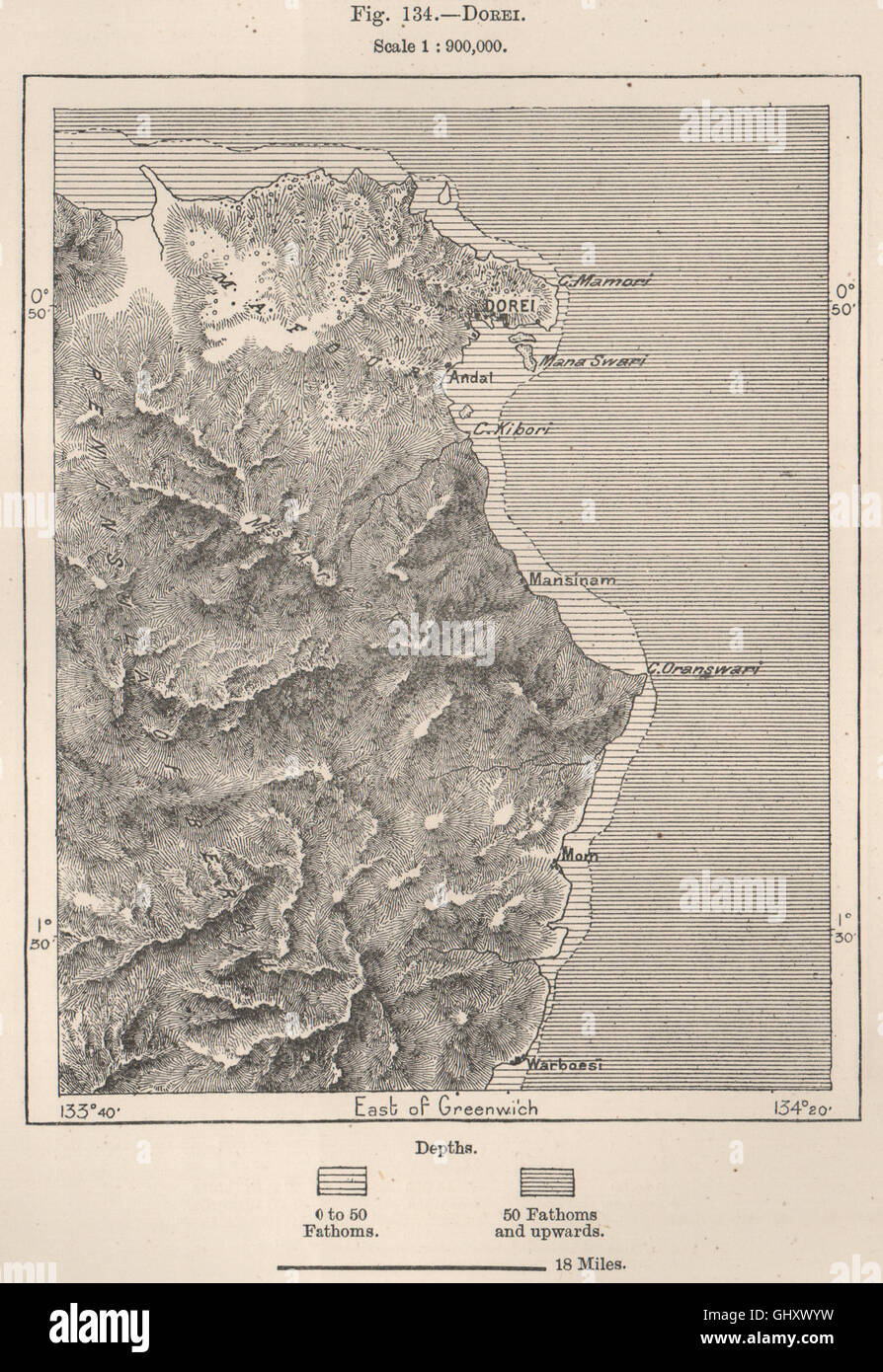 Dorei (Manokwari) West Papua, New Guinea. Indonesia. Papuasia, 1885 old ...