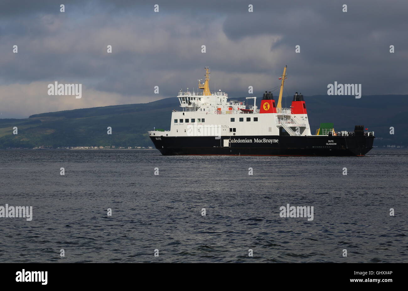 Calmac ferry MV Bute in Firth of Clyde Scotland August 2016 Stock Photo ...