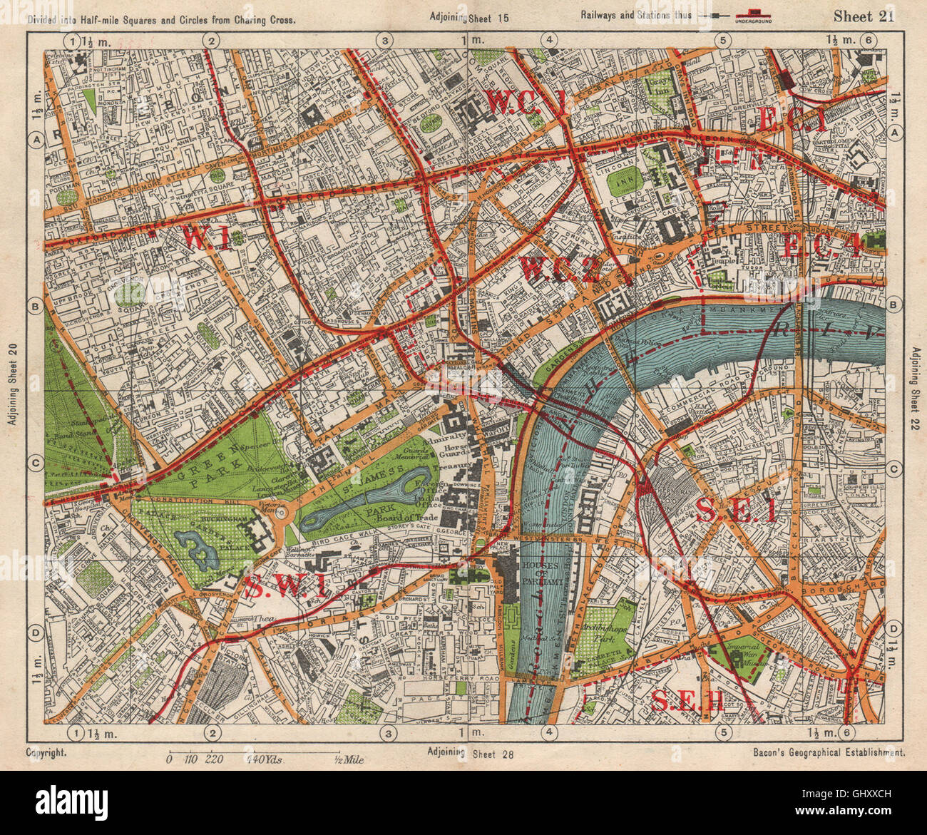 LONDON WEST END. Soho Mayfair Marylebone Lambeth Holborn. BACON, 1938 ...