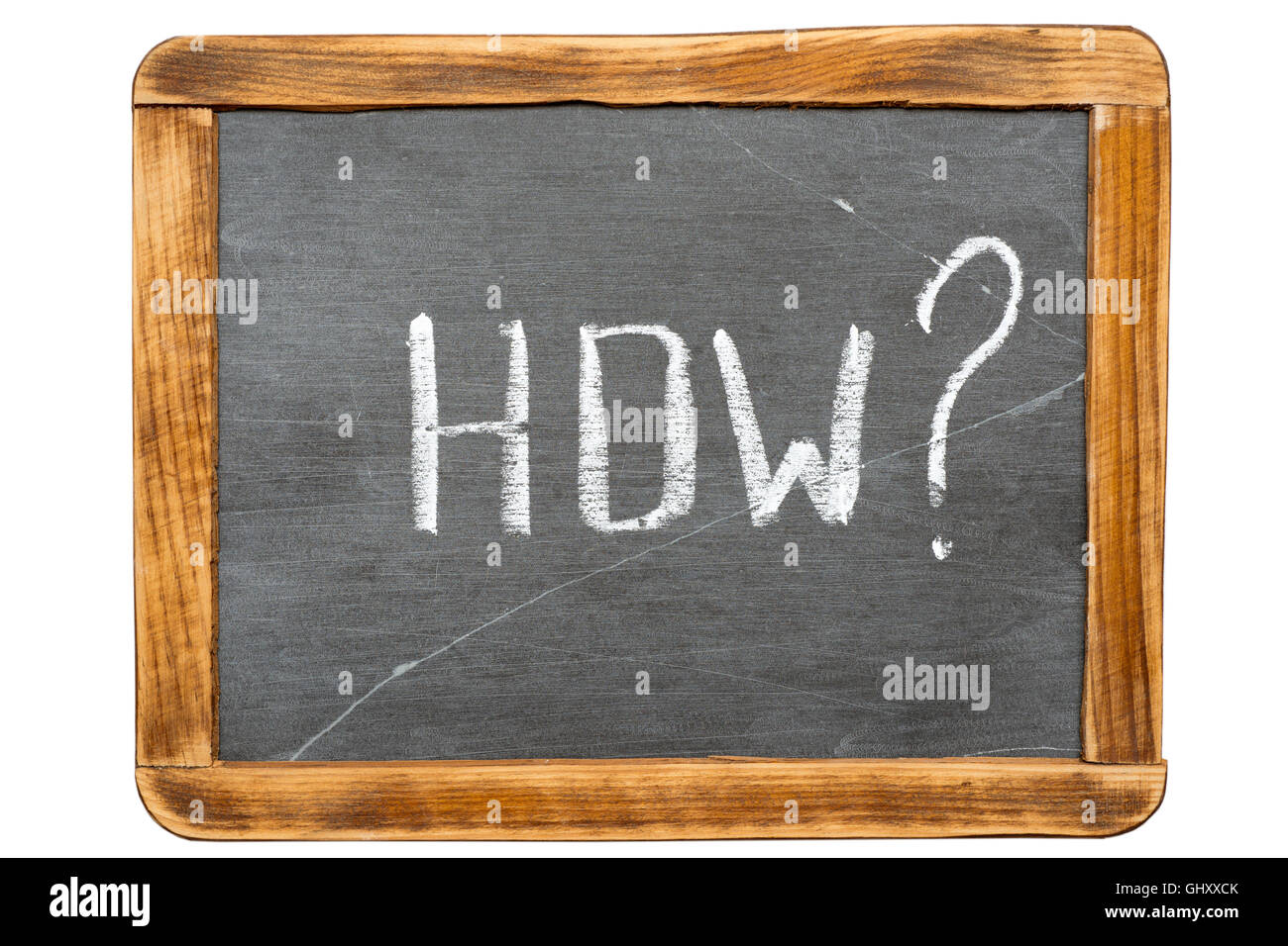 how question handwritten on vintage isolated slate chalkboard with ...