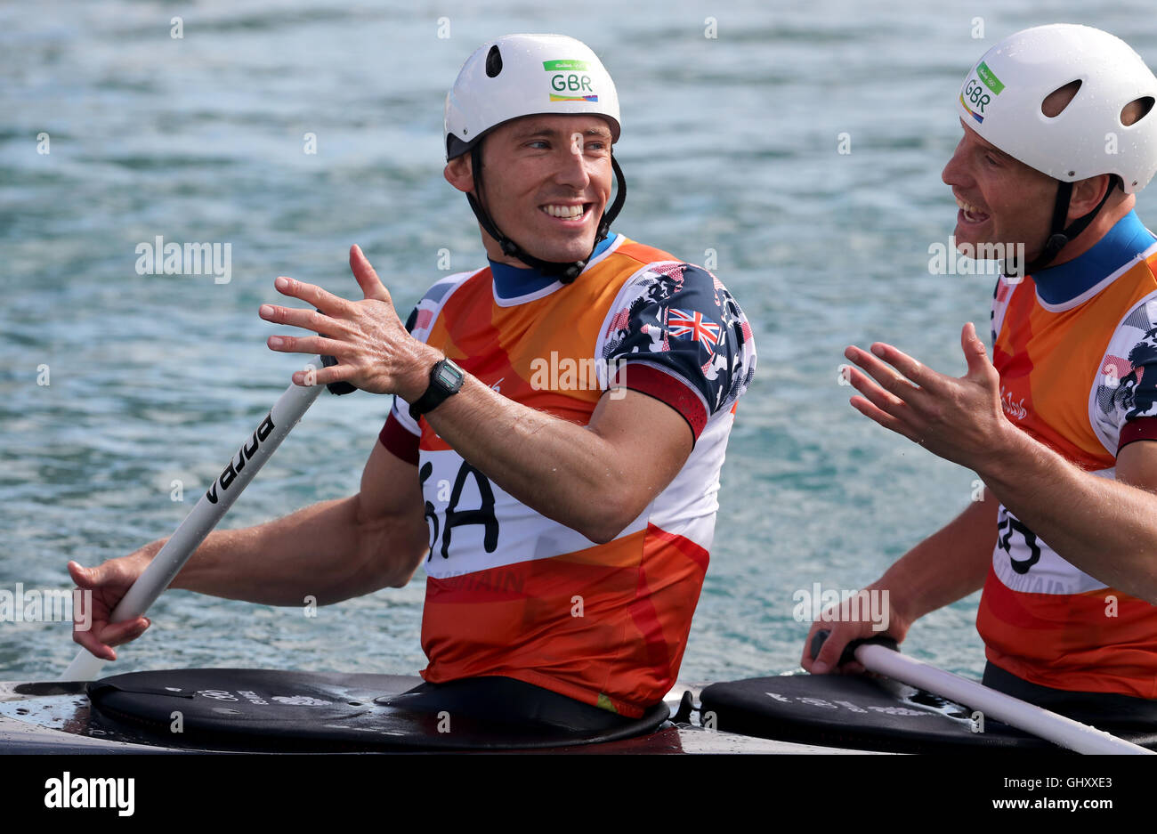 Great Britain's David Florence (front) and Richard Hounslow react after ...