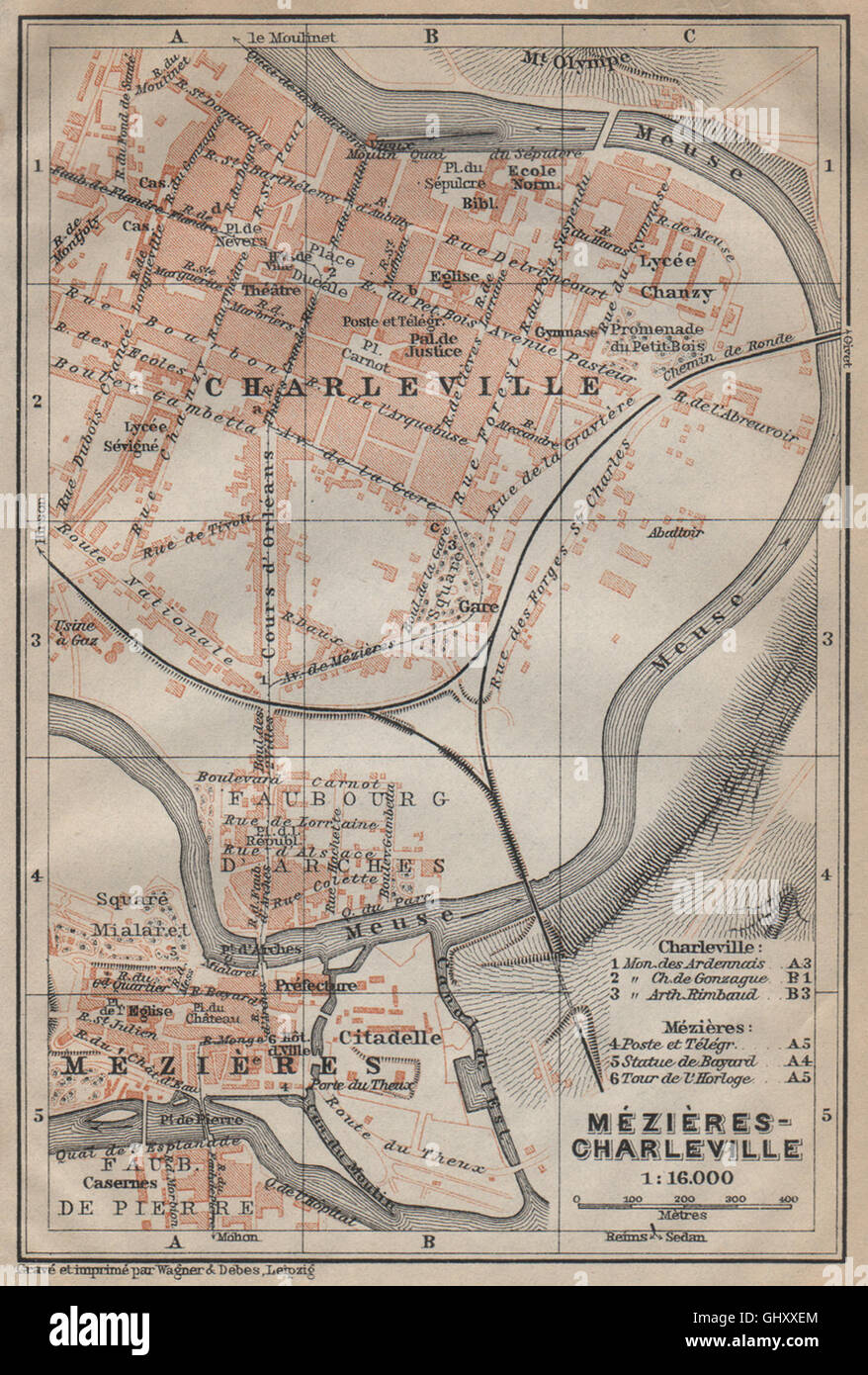 CHARLEVILLE M ZI RES Antique Town City Plan De La Ville France Carte CHARLEVILLE M ZI RES Antique Town City Plan De La Ville France Carte