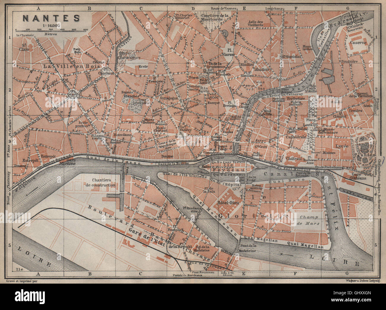 Nantes city map High Resolution Stock Photography and Images - Alamy
