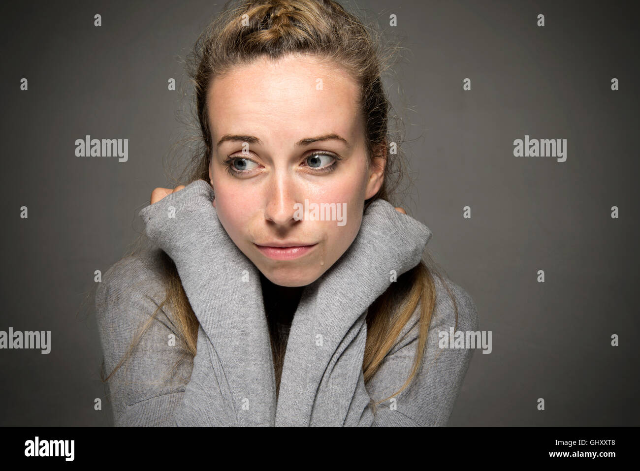 Tears running down face hi-res stock photography and images - Alamy