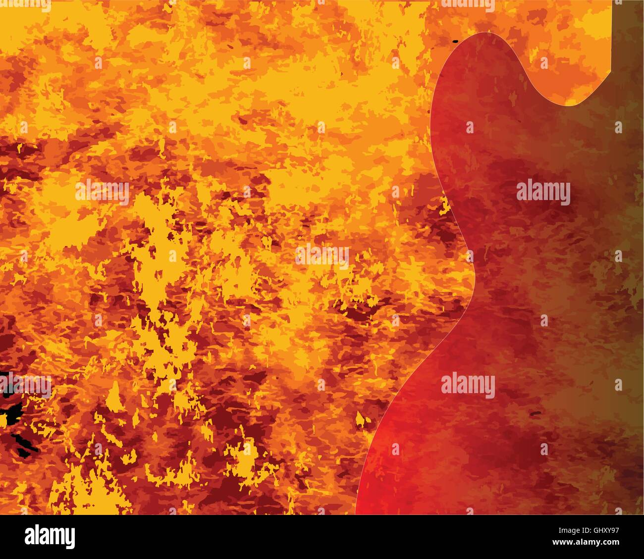 Fire guitar background Stock Vector Images - Alamy