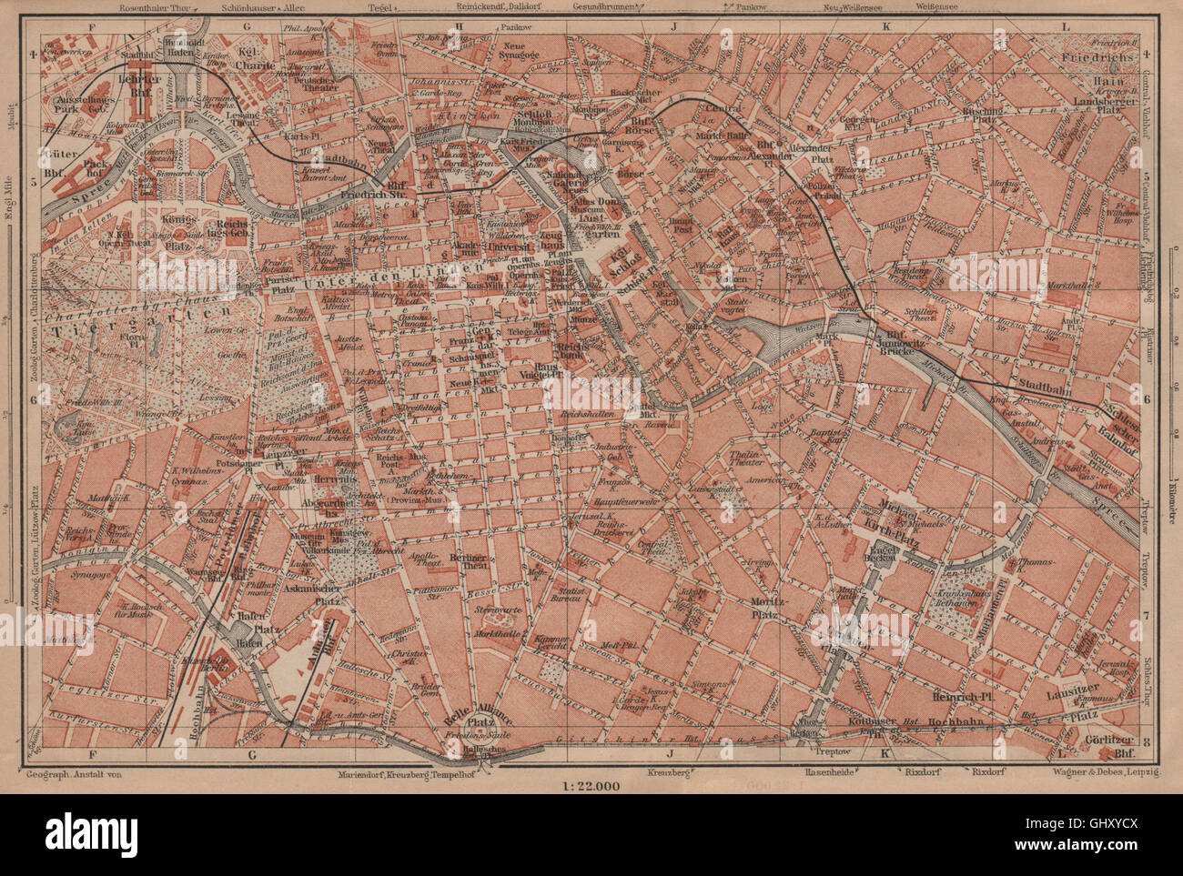 BERLIN CITY CENTRE town stadtplan Public buildings Öffentliche Gebäude ...