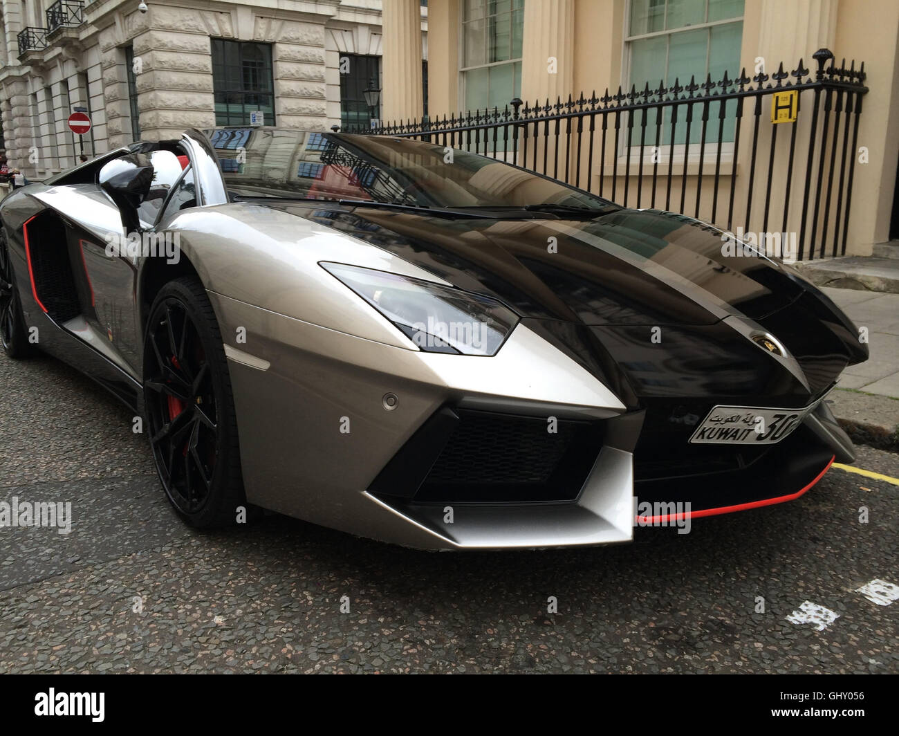 LONDON - AUG 11, 2016: Limited edition Lamborghini Aventador seen ...