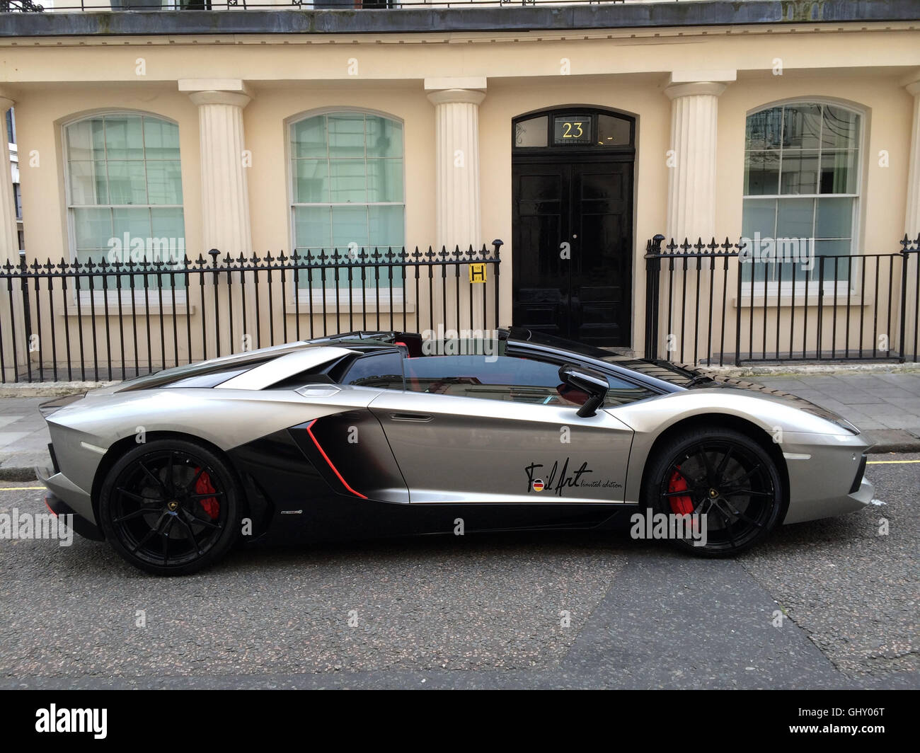 LONDON - AUG 11, 2016: Limited edition Lamborghini Aventador seen ...