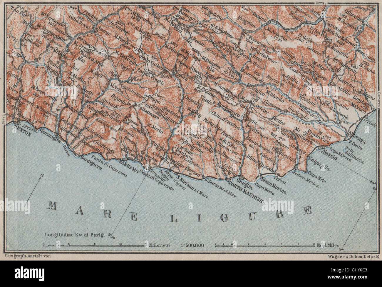 RIVIERA DI PONENTE. Menton-Ventimiglia-Sanremo-Imperia-Albenga. Italy ...