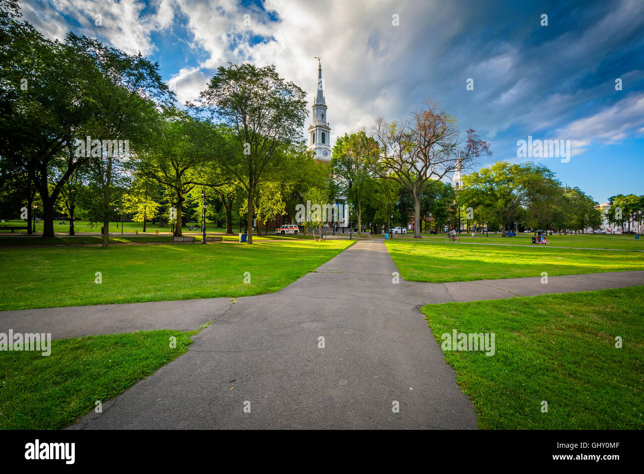 Walkways at the New Haven Green in downtown New Haven, Connecticut ...