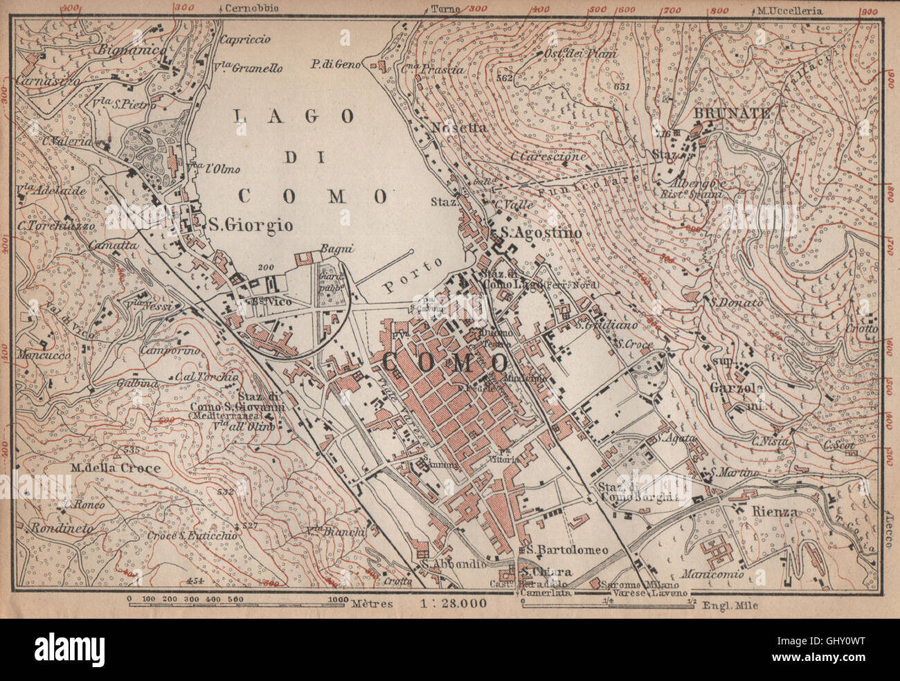 Vintage map of como italy hi-res stock photography and images - Alamy