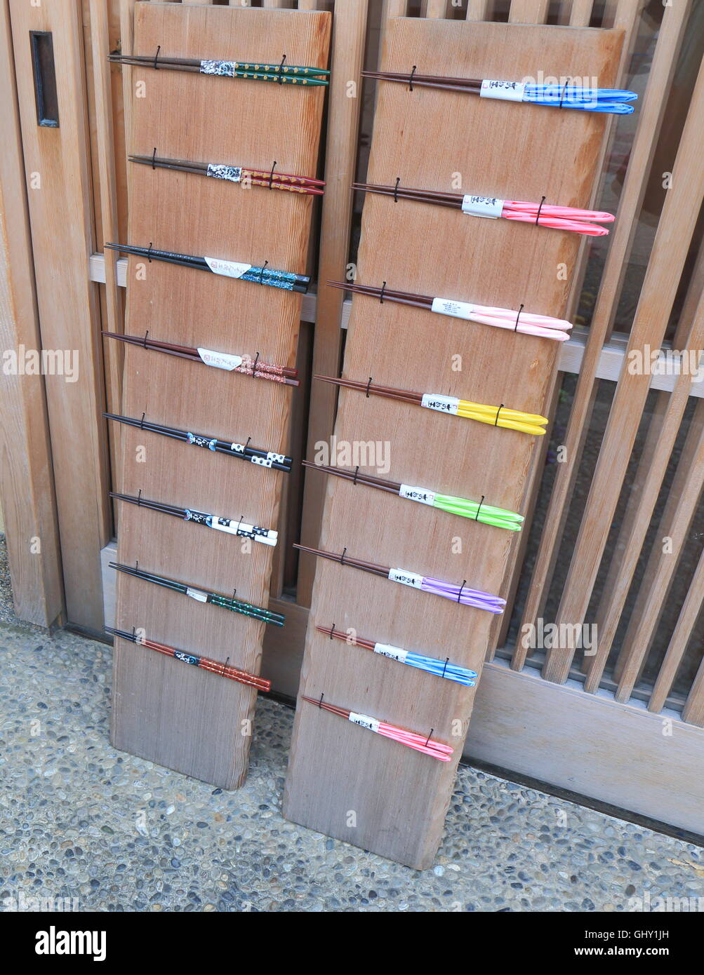 Japanese chopsticks display at a local shop in Higashiyama district in ...