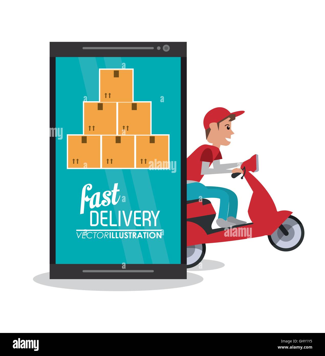 smartphone box package delivery icon Stock Vector Image & Art - Alamy