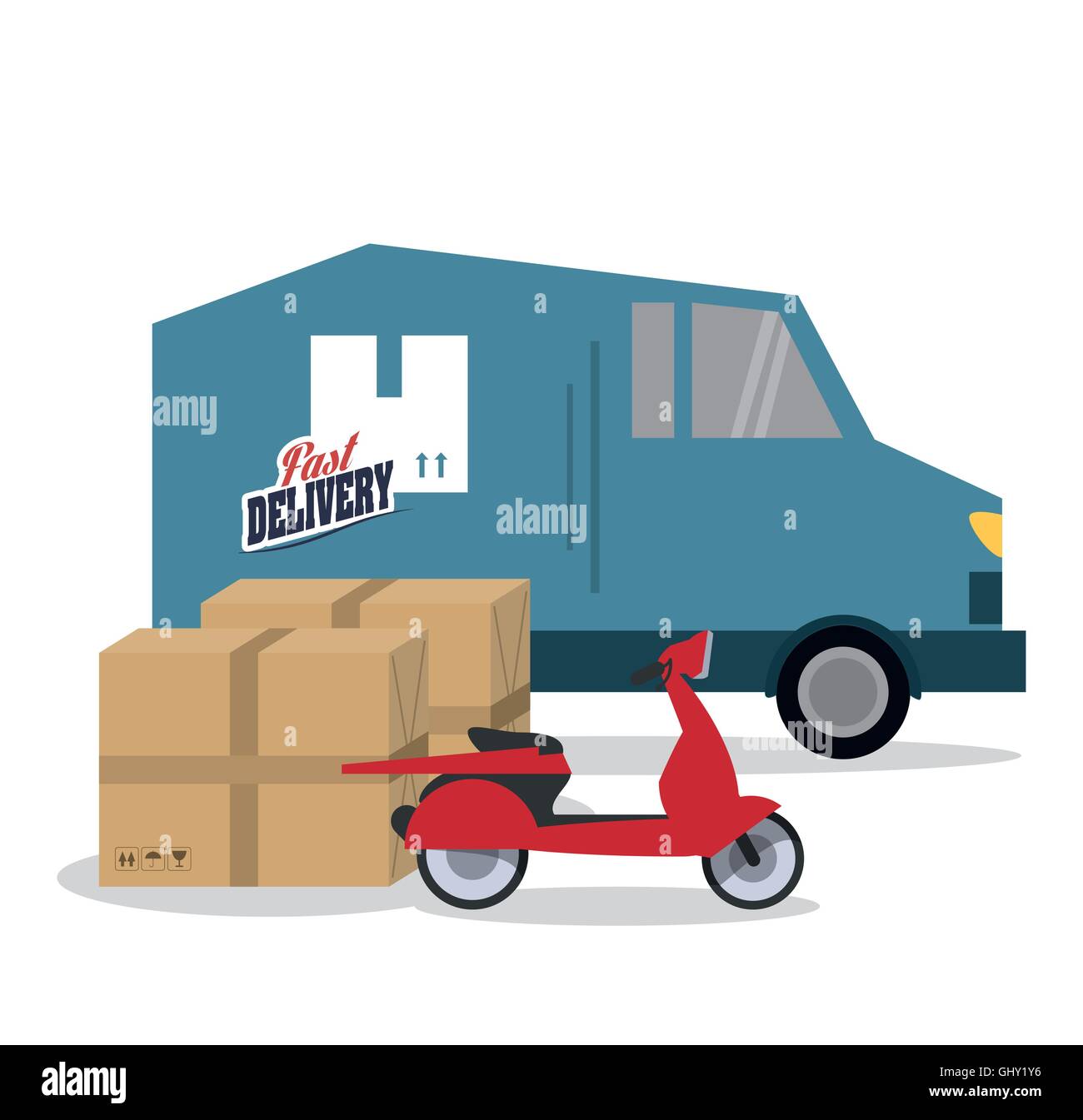 truck motorcycle box delivery icon Stock Vector Image & Art - Alamy