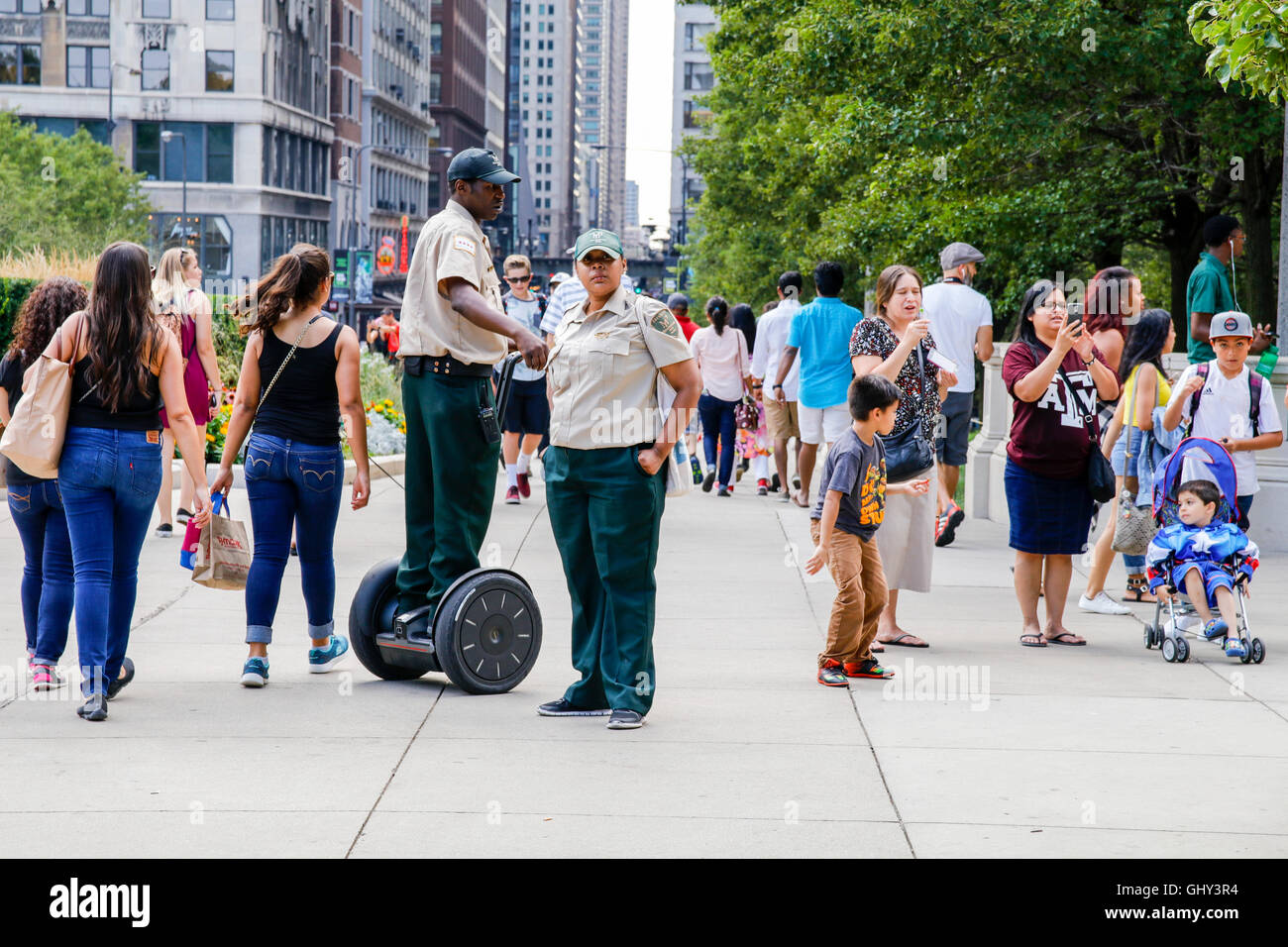 Security officers on patrol. Millennium Park, Chicago, Illinois Stock ...