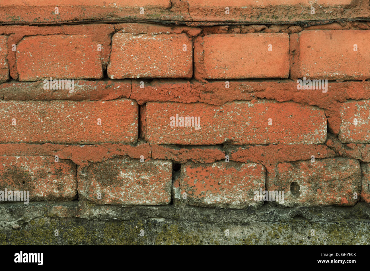 An old brick wall with signs of aging Stock Photo - Alamy
