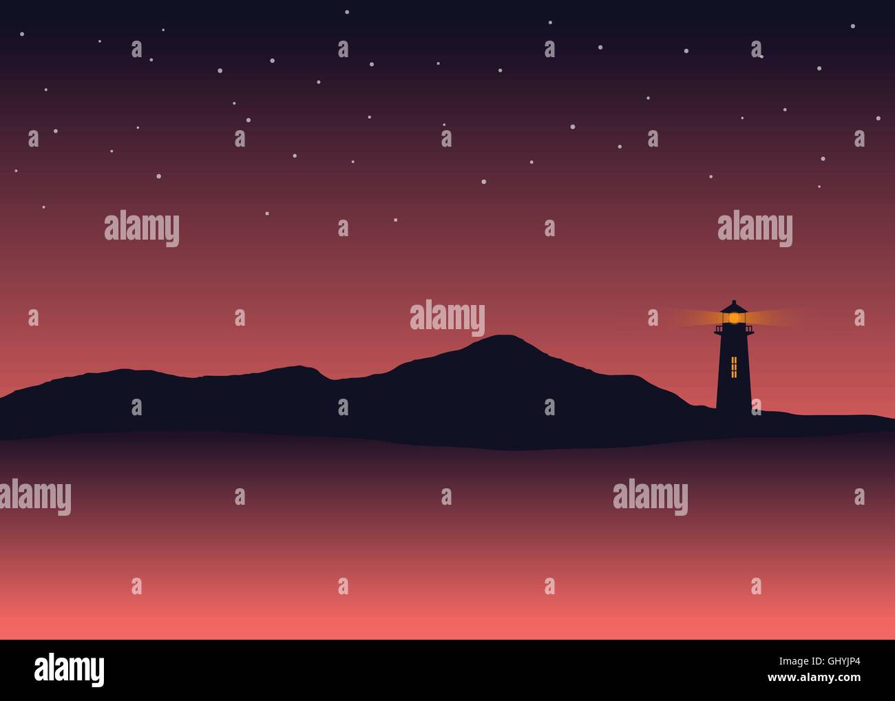 Dramatic morning view silhouette Stock Vector Images - Alamy