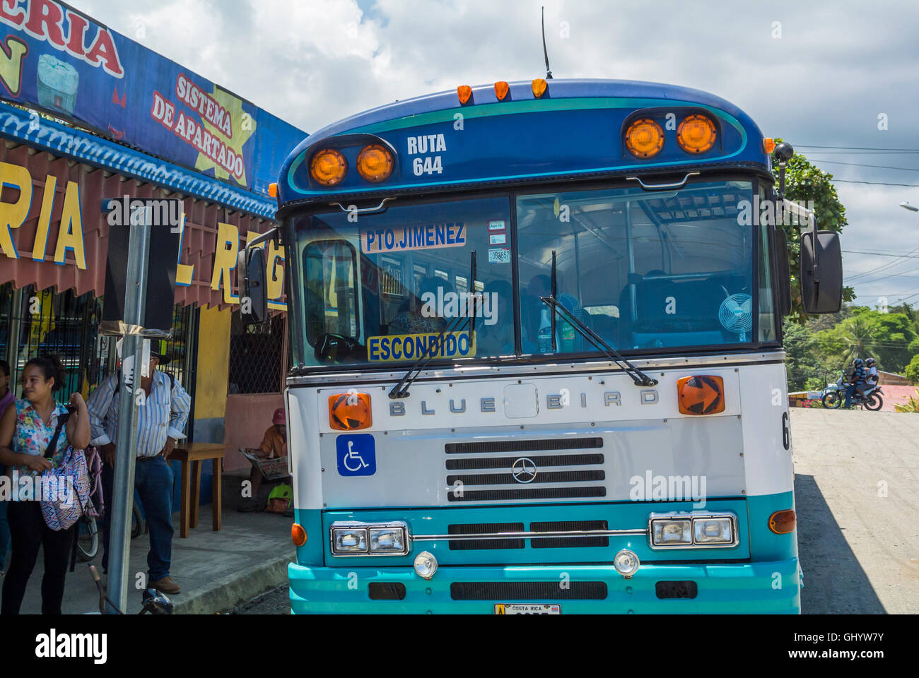 Bus stop Costa Rica Central Americal Stock Photo - Alamy