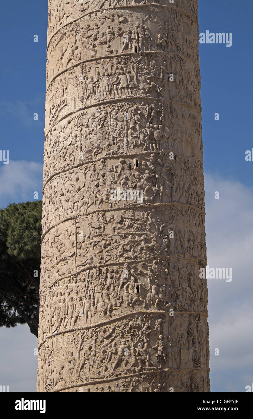 Detail of the Colonna Traiano (Trajan Column), Forum area, Rome, Italy ...