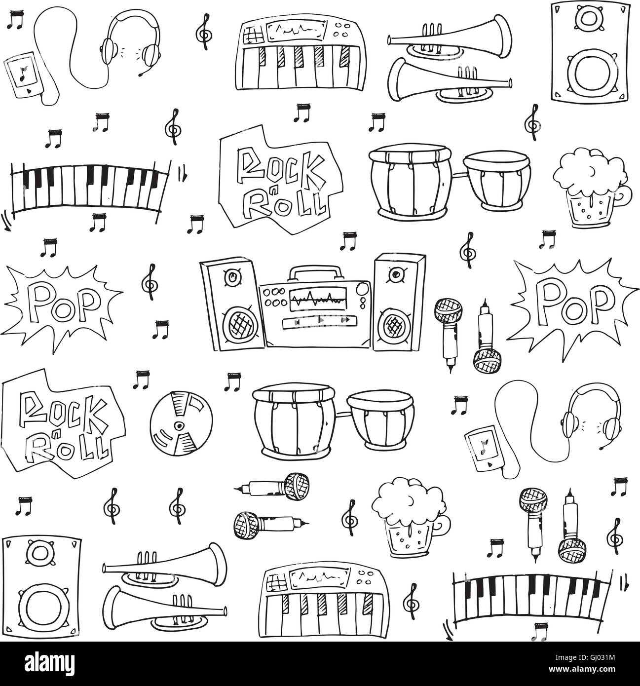 Music hand draw element vector art Stock Vector Image & Art - Alamy