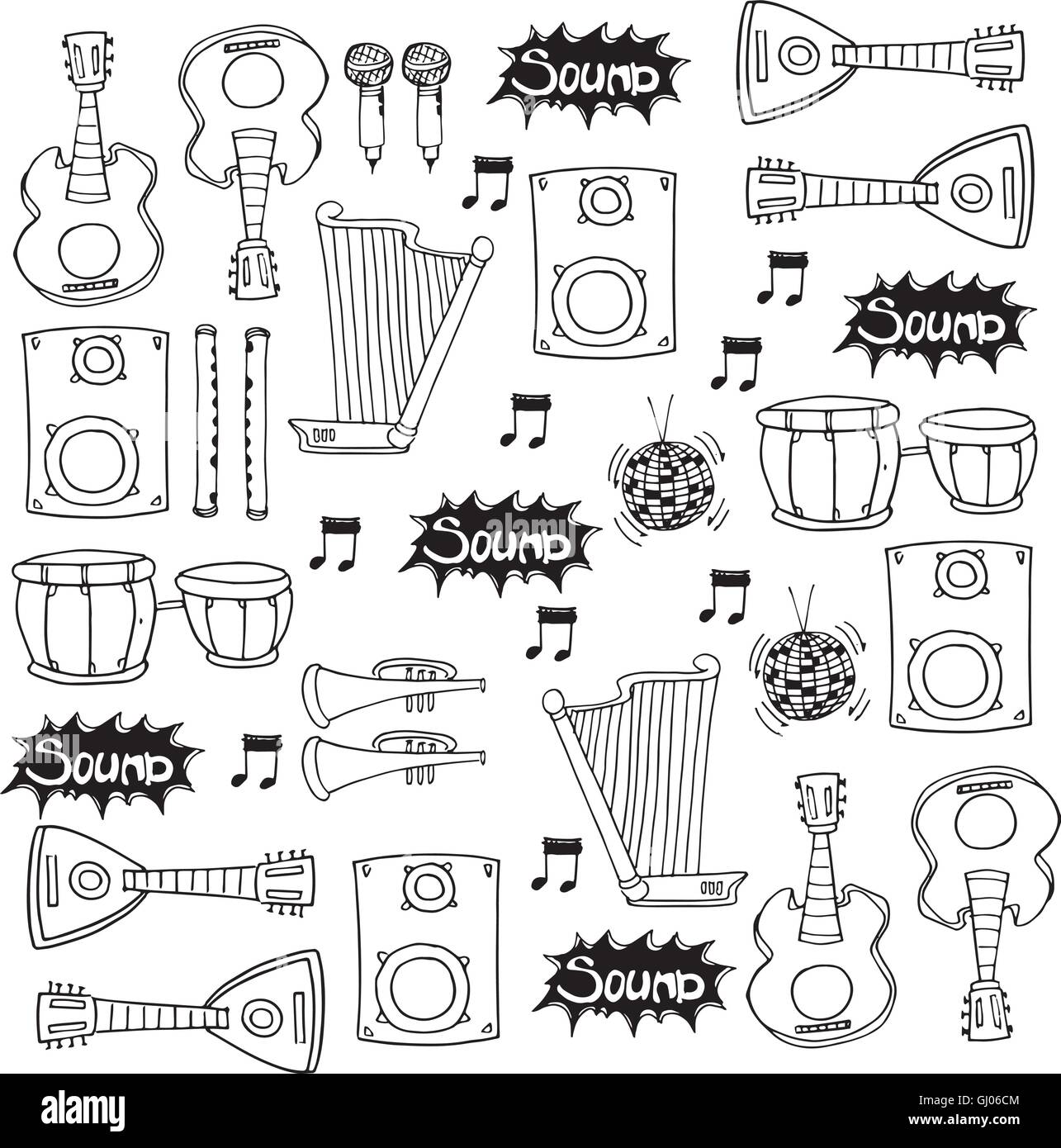 Flat doodle music element Stock Vector Image & Art - Alamy