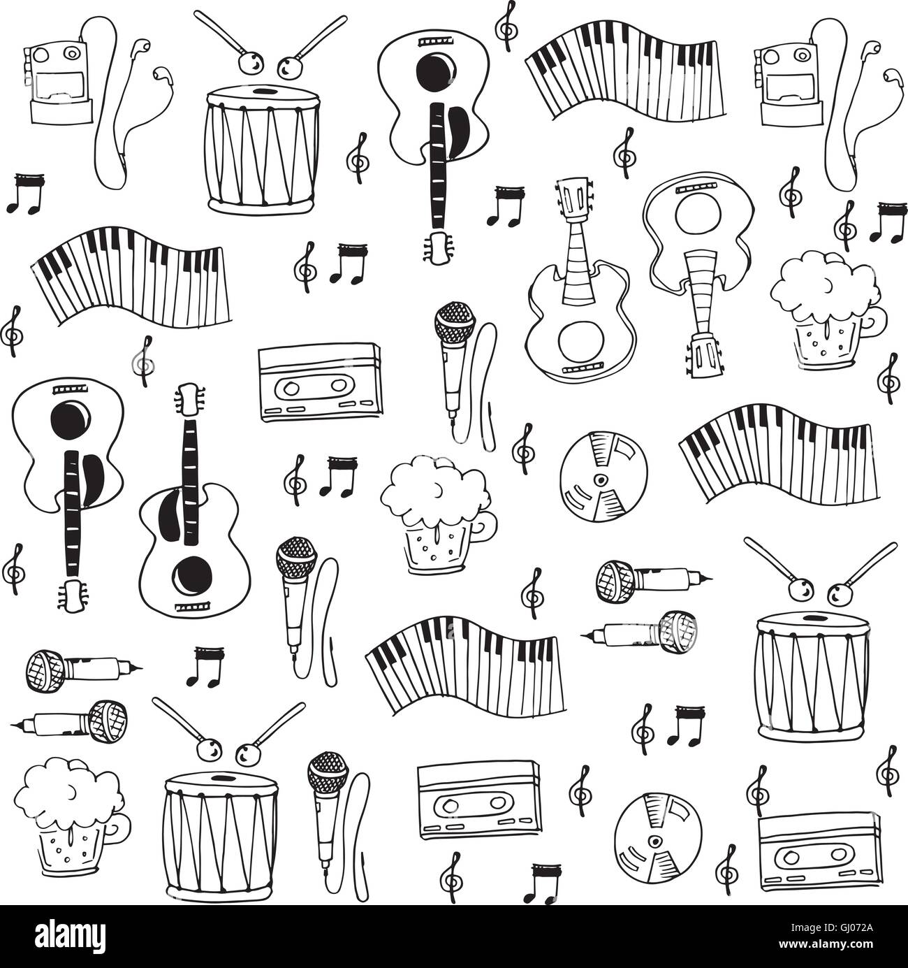 flat music hand draw in doodles Stock Vector Image & Art - Alamy
