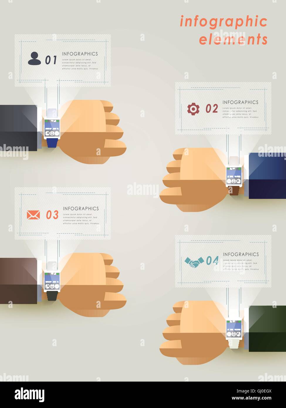 Wearable Technology Smart Watch Infographic High Resolution Stock ...