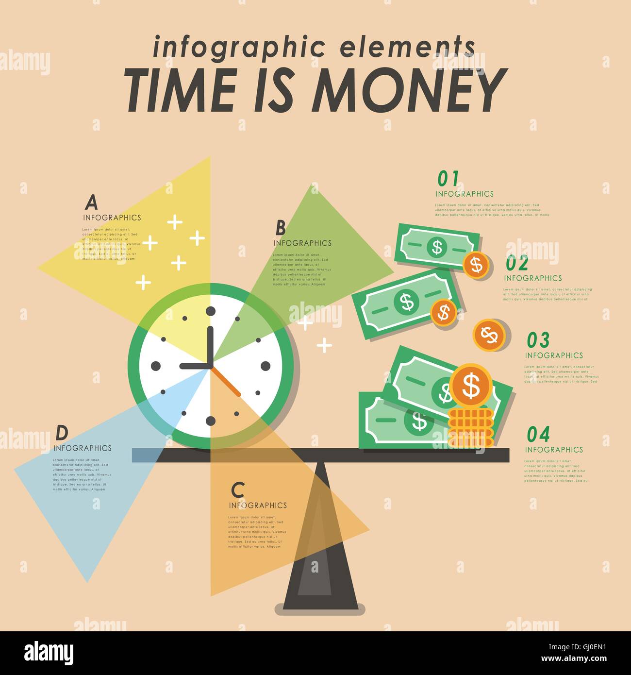 Infographic design template clock Stock Vector Images - Alamy