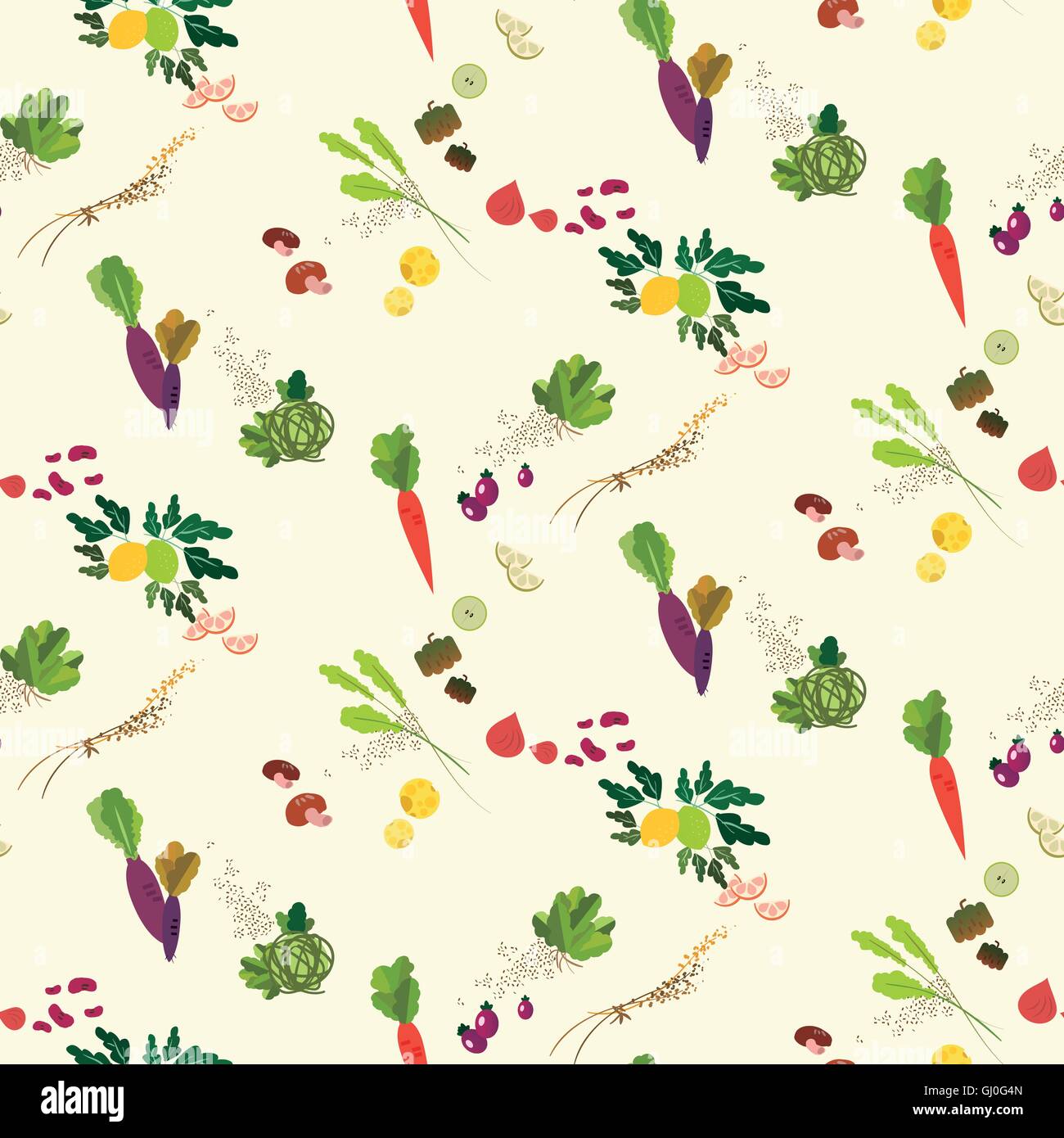 Lovely vegetables and fruit seamless pattern design Stock Vector Image ...