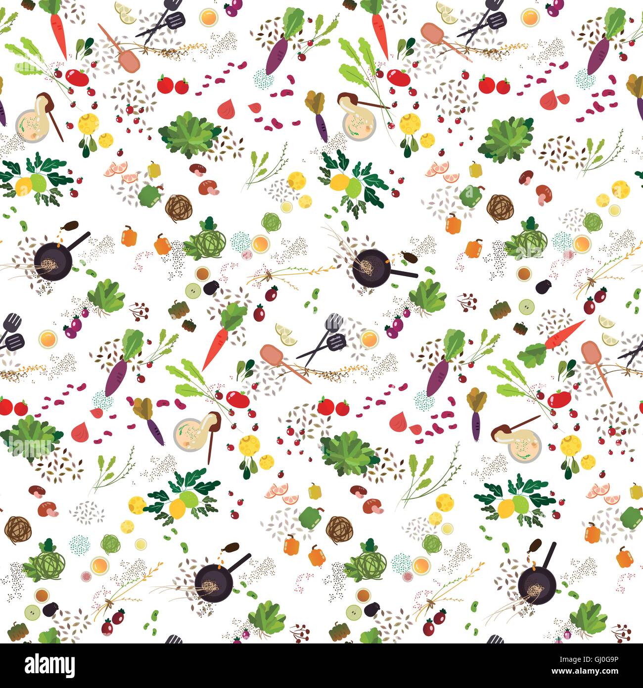 Lovely vegetables and fruit seamless pattern design Stock Vector Image ...