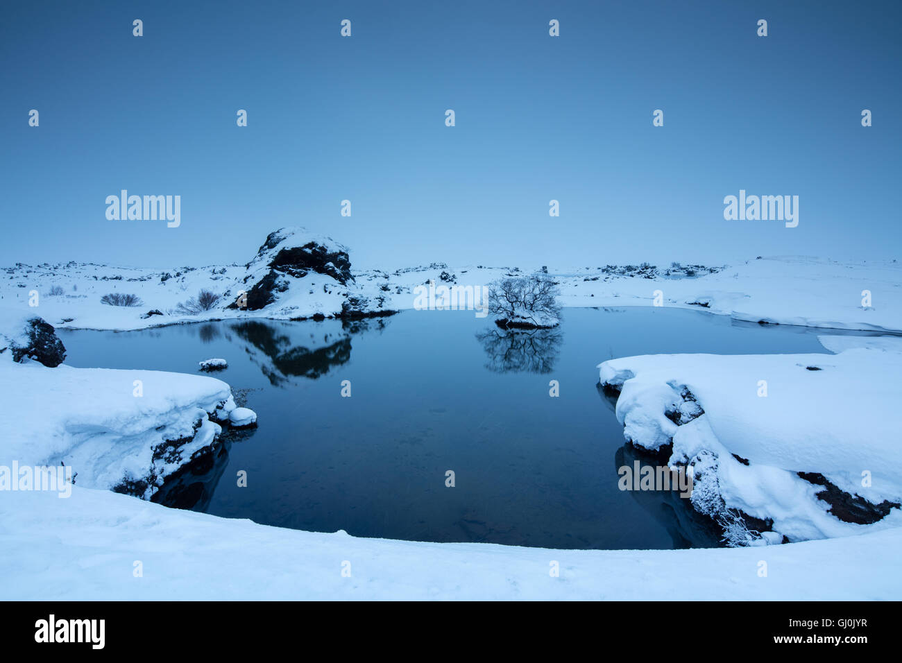 snow falling at Mývatn,winter in north eastern Iceland Stock Photo - Alamy
