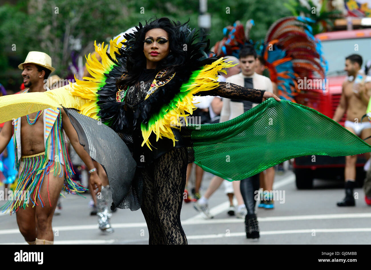 The colorful Gay Pride procession on New York's 5th Ave Stock Photo - Alamy