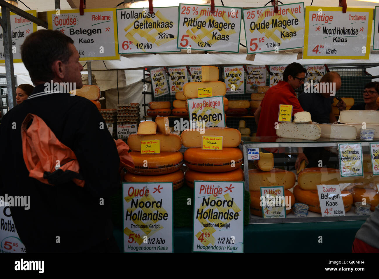 A cheese stall selling cheeses from northern Holland Stock Photo - Alamy