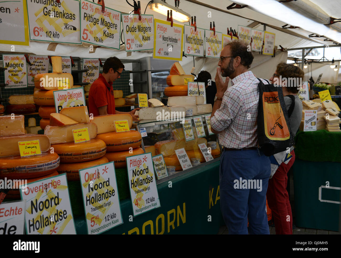 A cheese stall selling cheeses from northern Holland Stock Photo - Alamy