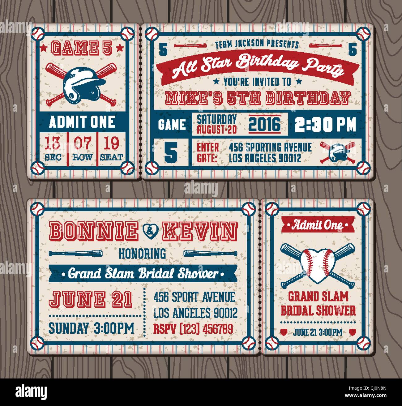 Sports themed party Stock Vector Images - Alamy