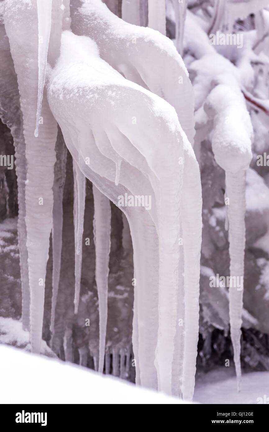 Cold winter day with many icicle Stock Photo - Alamy